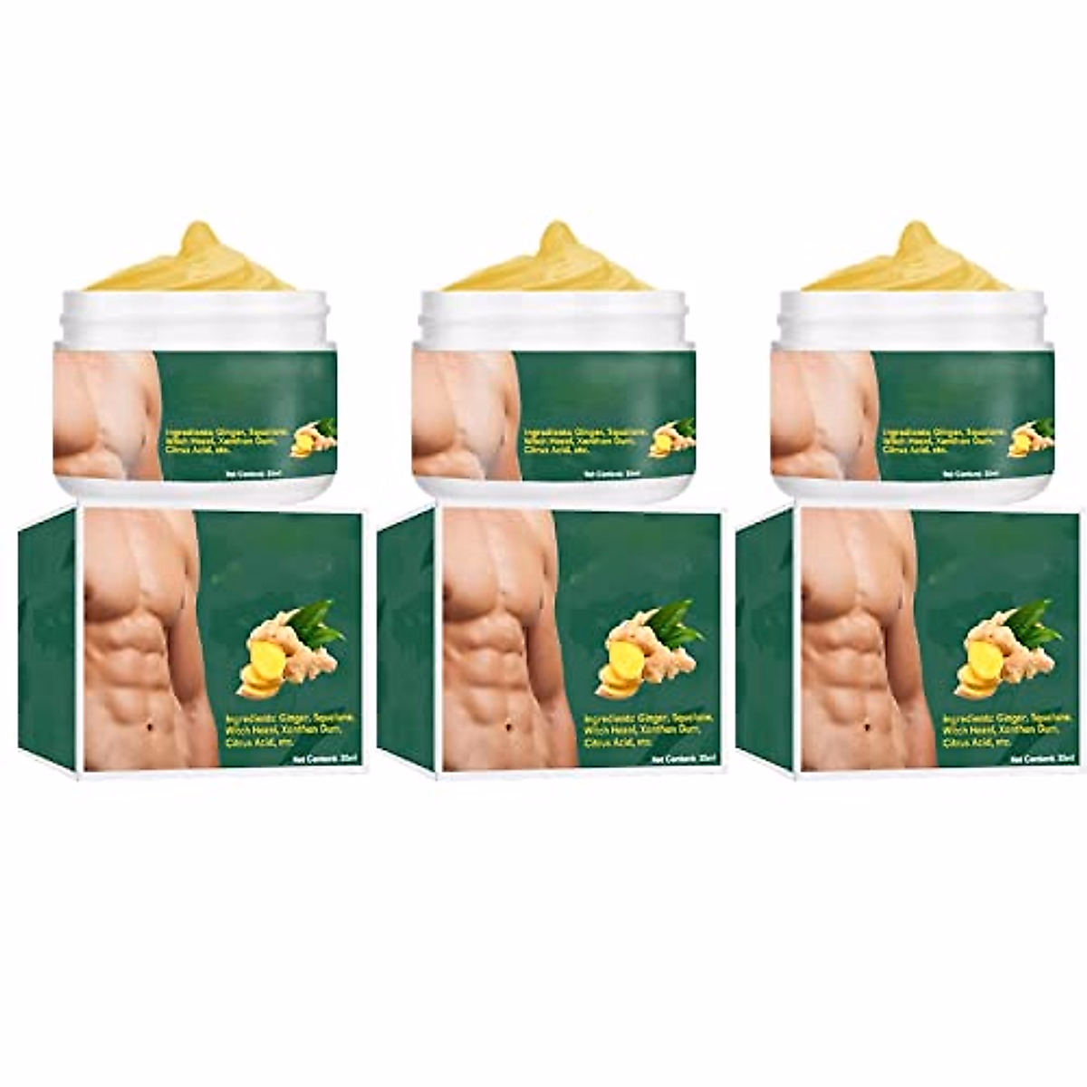 Endxedio SoliPac Gynecomastia Tightening Ginger Cream,Gynecomastia Tightening Ginger Cream,Effectively Shrinks Men Chest Tightening Ginger Cream,Effective Remove Excess Fat (3pcs)