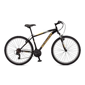Schwinn High Timber Mountain Bike for Adult Men Women, 27.5-Inch Wheels, 21-Speeds, Front Suspension, Steel Frame and Alloy Linear Pull Brakes, Black