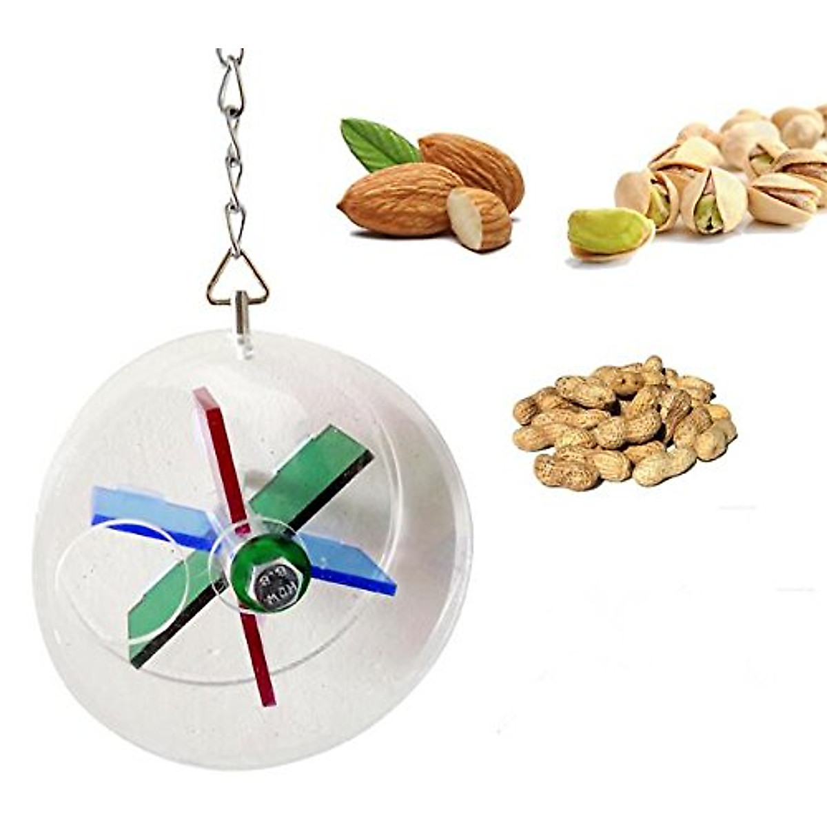 LIANCHI Parrot Creative Foraging Systems Foraging Wheel Bird Intelligence Growth Cage Acrylic Box Toys (A)