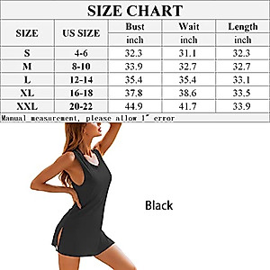 YYA Sexy Tank Nightgowns for Women Sleeveless Sleep Shirts Chemise Night Lingerie Dress A-black