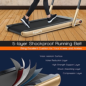 Walking Pad Treadmill Under Desk, SPORFIT 2 in 1 Treadmills Foldable with Remote Control, 2.25HP Electric Portable Superfit Treadmill Quiet for Walking Jogging Light & Compact