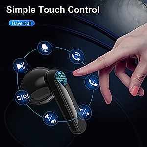 KBCASE Bluetooth Headphones Wireless Earbud Headphones in-Ear Earphones with Charging Case LED Power Display Earphones with Mic, Bluetooth Headset for Phone/Sport/Android