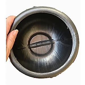 Black Plastic Planter, Antique, Cast Iron Looking Cauldron Kettle Flower Pot 8" with Handle, Early American Style