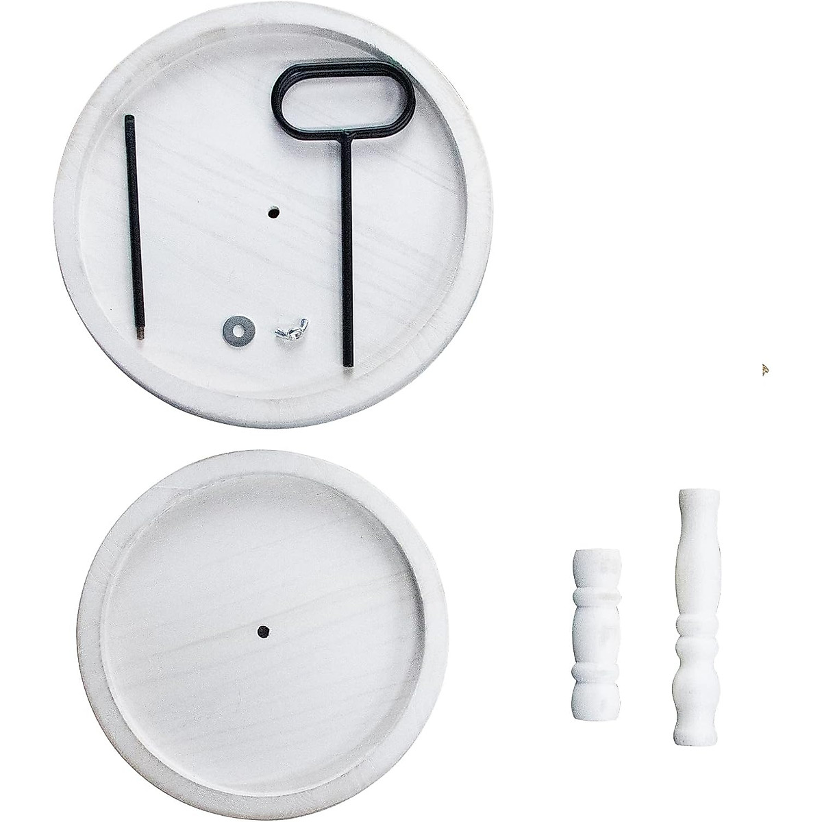 TNQNCFL Rustic 2 Tiered Tray Decor, Coffee Color, Wooden Material, Round Shape