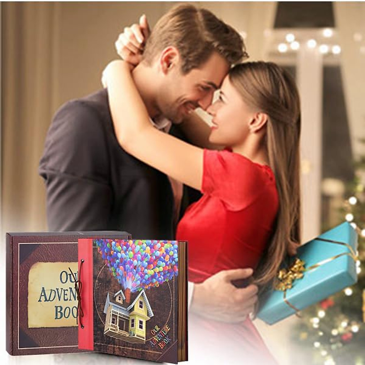 Our Adventure Book 12x12 Inch,Scrapbook Album Large Handmade Travel Scrapbook 60 Pages DIY Album for Anniversary,Wedding,Travelling,Writing,Baby,Friends,Family,Couple Gifts (Up House)