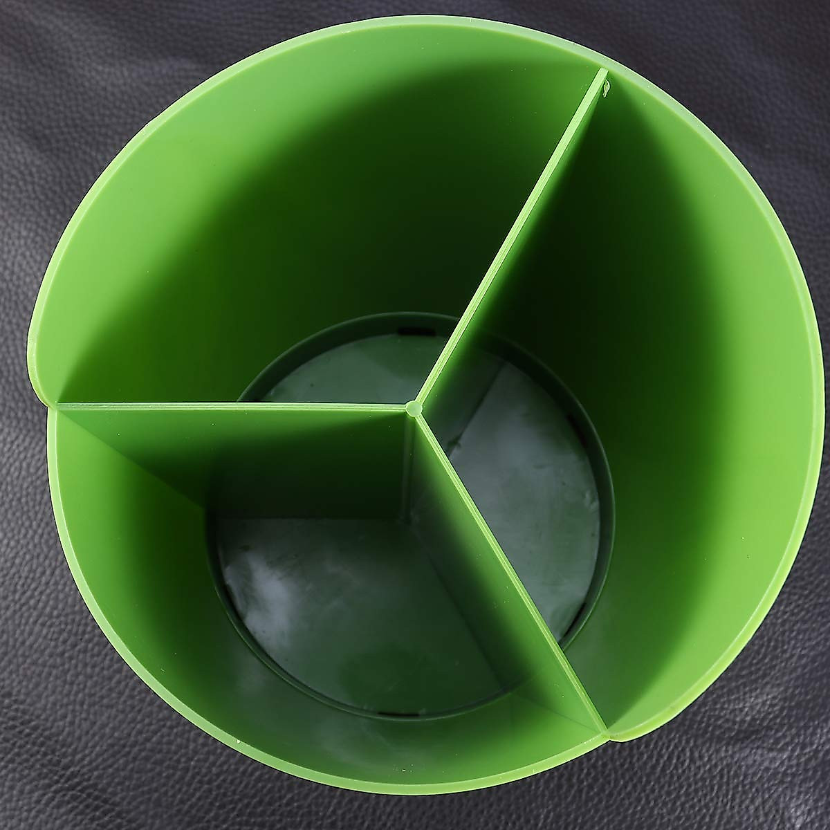 Hemoton Kitchen Utensil Organizer and Drainer,Utensil Holder Caddy Flatware Caddy Cutlery Holder Cutlery Drainer with 3-Compartment(Green)