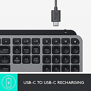 Logitech MX Keys Advanced Wireless Illuminated Keyboard for Mac,Backlit LED Keys, Bluetooth,USB-C, MacBook Pro/Air,iMac, iPad Compatible, Metal Build