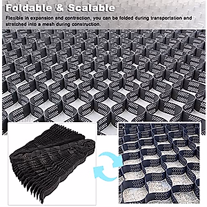 HAUTHE Ground Grid Anti-Slip Soil Geocell Stabilizer Geogrid, Flexible Ground Grid for Walkways Garden Parking, Cuttable Permeable Geo Grid for Subgrade Work (Size : 3mx8m (9.8ftx26.2ft))