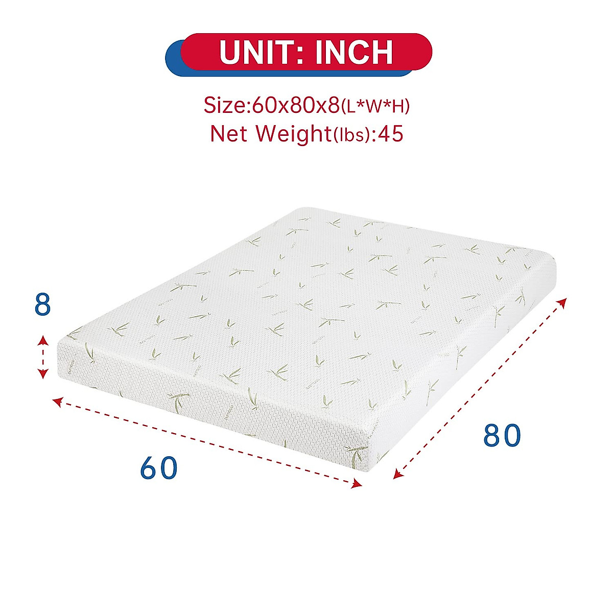 BestMassage 6/8/10 in Gel Memory Foam Mattress Mattresses for Cool Sleep & Pressure Relief,Medium Firm Mattresses CertiPUR-US Certified/Bed-in-a-Box (8 in, Queen)