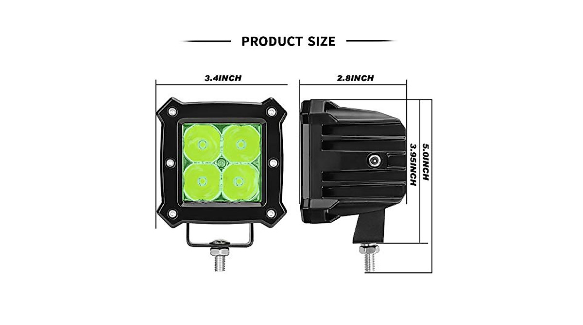 Green LED Pods Light Bar for Truck & Off-Road Use