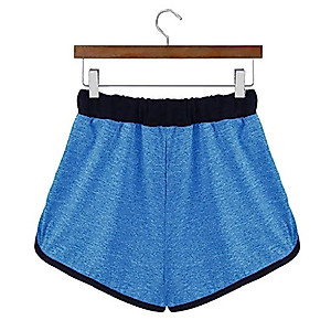 Hot Sale Drawstring Shorts, Thenlian Womens Patchwork Mid Waist Loose Shorts Waist Ringer Shorts Pants(XL, Blue)