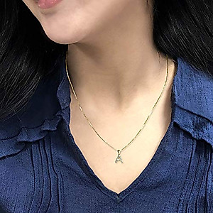 Diamond Wish 14k Yellow Gold Letter A Diamond Initial Pendant Necklace (1/10cttw) with 18-inch chain