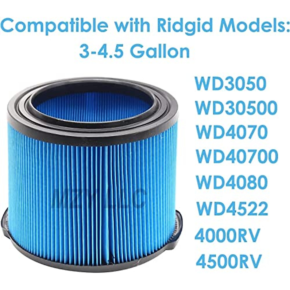 2 Pack VF3500 Replacement Filter for Ridgid 3-4.5 Gallon Wet Dry Vacuums + 4 Pack VF3501 Filter Bags Compatible with Ridgid 3-4.5 Gallon Wet Dry Vacuums (6 Pack)