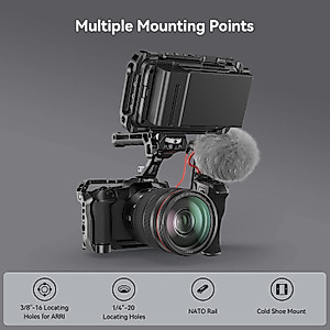 SmallRig Cage for Canon R8, Camera Cage for EOS R8 with1/4-20 Threaded Holes, 3/8"-16 Locating Holes for ARRI, Included Cold Shoe, QD Port and NATO Rail - 4212