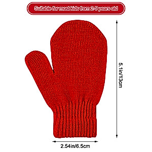 MENOLY 15 Pairs Kids Toddlers Magic Stretch Mittens Solid Color Winter Warm Kids Knit Gloves for Boys and Girls