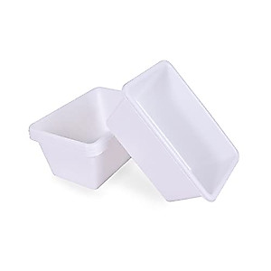 UNiPLAY Small Stackable Storage Bins for Closet Organizers, Food Organizer Bins, Pantry Storage and Toy Storage Organizer, (4-Pack), White