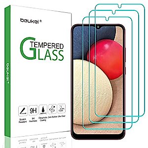 beukei (3 Pack) Compatible for Samsung Galaxy A02s / Galaxy A02 Screen Protector Tempered Glass, Touch Sensitive,Case Friendly, 9H Hardness