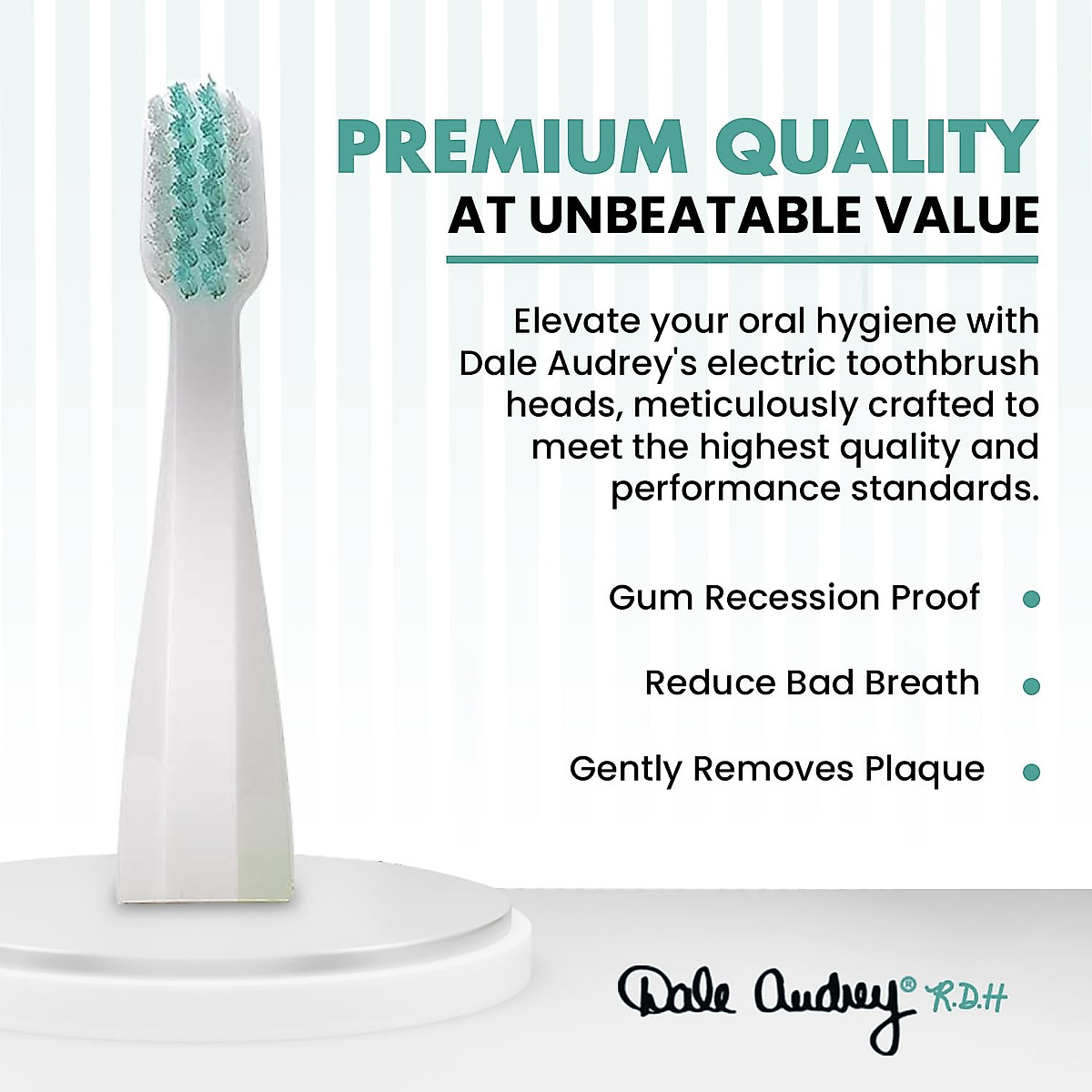 Dale Audrey Ayurvedic Quick Sonic Toothbrush Head Replacement for Adults | DailyClean Toothbrush | (2 Count)