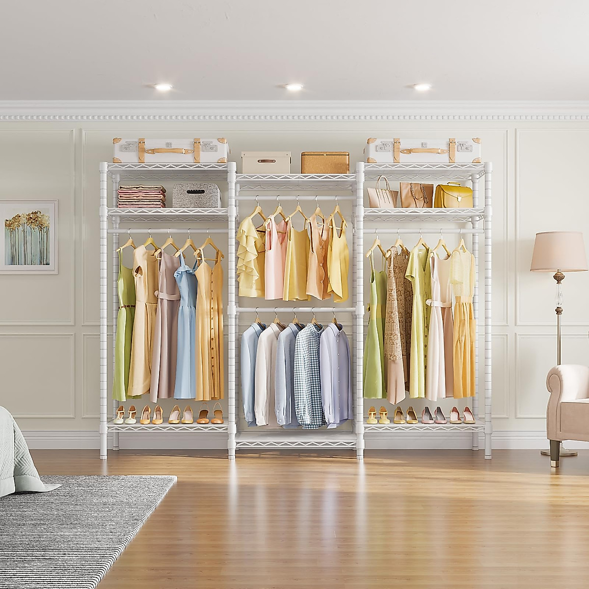 VIPEK V5i Garment Rack Heavy Duty Clothes Rack, Freestanding Closet Wardrobe Clothing Rack, White