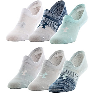 Under Armour Adult Essential Ultra Low Tab Socks, Multipairs, Fuse Teal Assorted (6-Pairs), Medium