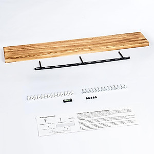 Axeman Rustic Floating Shelves, 48 Inch Wood Floating Shelf Mantle Shelf, 8 Inch Deep Wooden Wall Shelves for Living Room Bedroom Laundry Room Garage Farmhouse - Carbonized Black