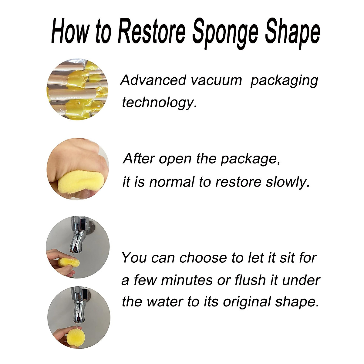 WAFJAMF 30 Pcs Assorted Size Round Sponges Brush Set 4 Sizes DIY Painting Tools- Yellow