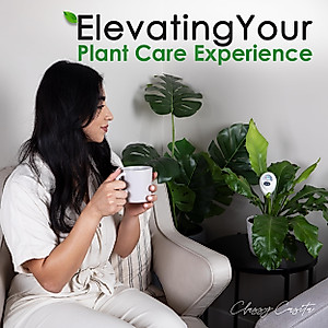 Classy Casita Soil Moisture Meter: Houseplant Care with eBook - Hydrometer Sensor For Plants - Essential Moisture Meter for Indoor & Outdoor Plants - Gardening Gadgets & Houseplant Accessories - White