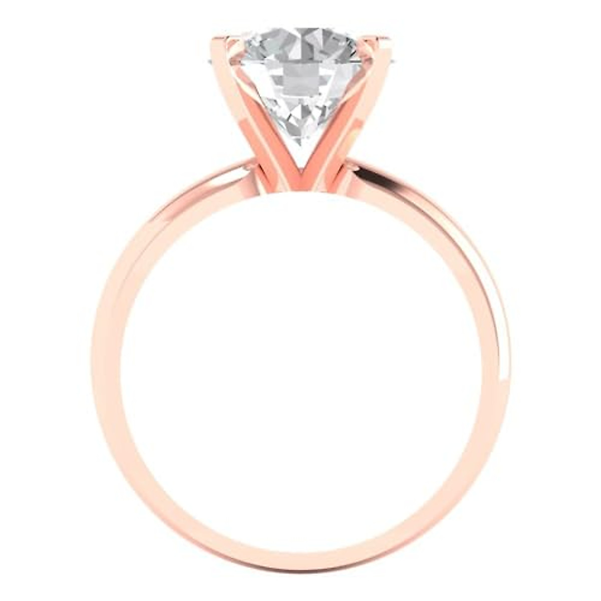 Clara Pucci 2.50ct Round Cut Solitaire Moissanite Excellent Engagement Bridal Promise Anniversary Ring in 18K Rose Gold Size 8.75