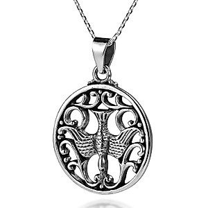 AeraVida Peace Dove Holy Spirit .925 Sterling Silver Pendant Necklace