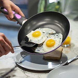 Amazing Abby 10-Inch Non-Stick Frying Pan with Heat-Resistant Easy-Grip Handle, Stir Pan, Egg Pan, Omelet Pan, Carbon Steel Cookware, BFA/PFOA-Free, Oven/Stove/Dishwasher-Safe