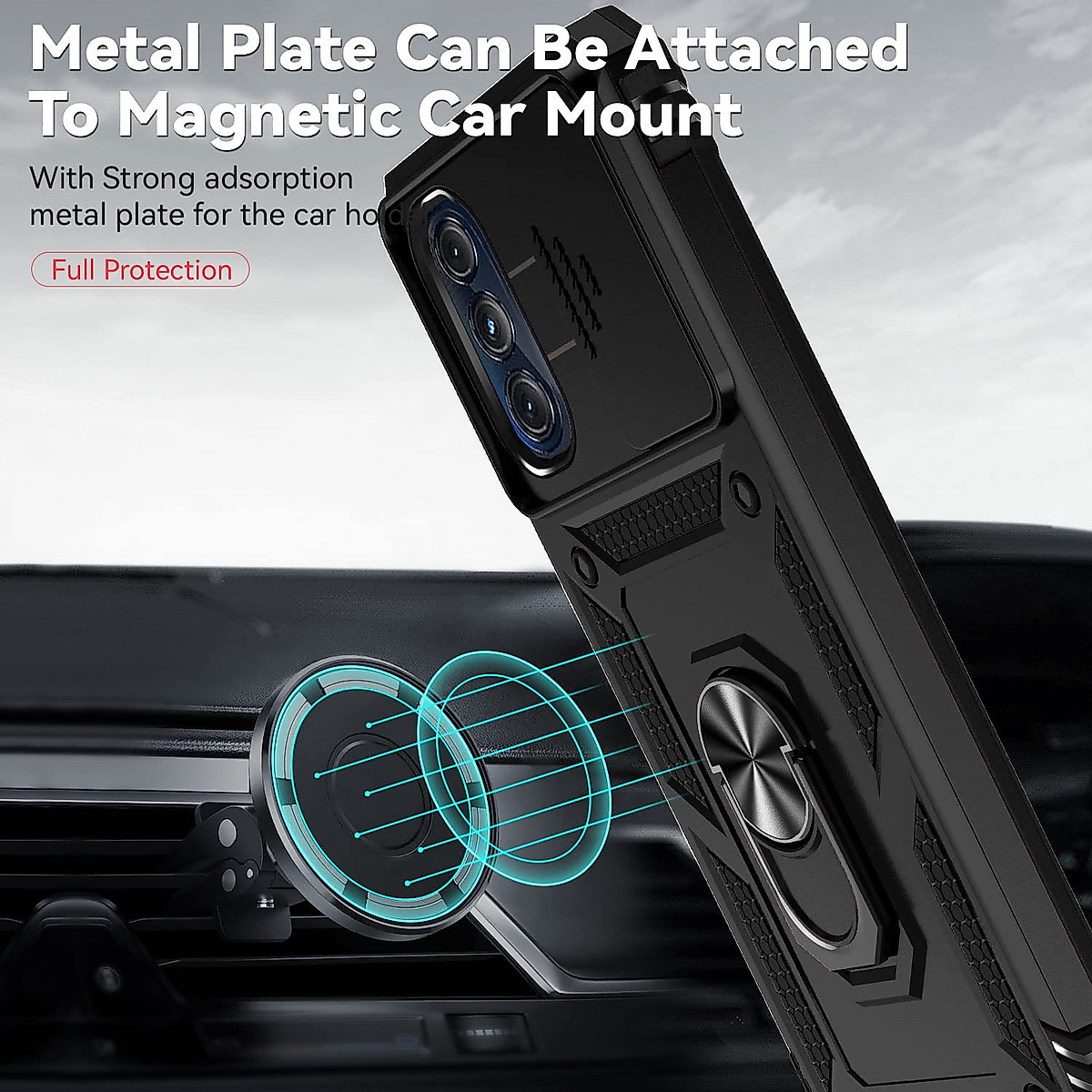 Compatible with Motorola Moto G 5G 2022 Phone Case,[2 Pack] HD Screen Protector.Military Grade Heavy Duty Shockproof Cover Case,Built Camera Protection Cover & Kickstand,for Moto G 5G 2022 Case Black