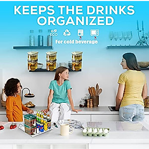 Small Drink Dispenser With Spigots, 84 Oz Plastic Fridge Beverage Dispensers Jug, 0.66 1/2 Gallon 2.5L Ice Tea Milk Lemonade Container, Half Gallon Water Pitcher for Refrigerator (black)