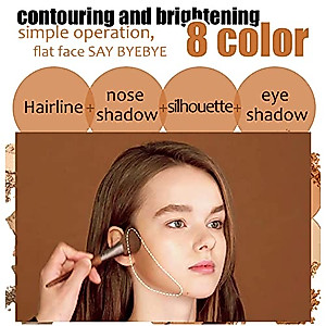 Beteligir 8 Color Powder Contour Palette, Matte Contouring Makeup Kit, Cosmetics Contour and Highlighting Powder Foundation Palette, Contour & Bronzer, Light to Medium, Vegan & Cruelty-Free (01)