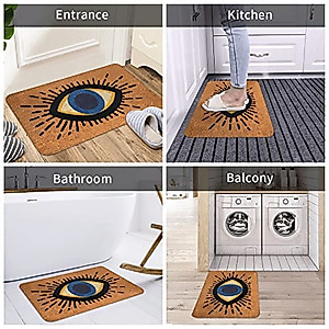Boho Bathroom Rugs Evil Eye Bath Mat Funny Area Rug Non Slip Super Absorbent Resist Dirt Floor Mats Carpets for Bathroom Kitchen Bedroom Indoor Home Decor 20x32 inch
