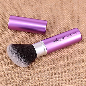 Vela.Yue Retractable Angled Face Powder Blush Bronzer Travel Kabuki Makeup Brush