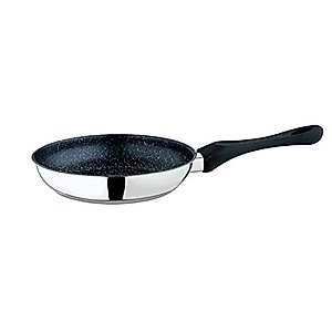 MEPRA, GLAMOUR STONE FRYING PAN, 20 CM, BLACK STAINLESS STEEL FINISH