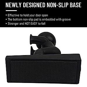 Cute Door Stopper, Decorative Door Stop, Protects Your Floors, Black, 1 Pack (Patented)