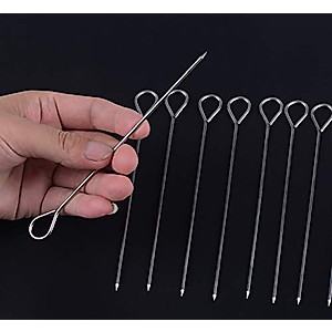 HONSHEN 30 pcs 6 inches Turkey Lacers for Trussing Turkey,Stainless Steel Skewers Turkey Pins for Trussing Turkey and Poultry