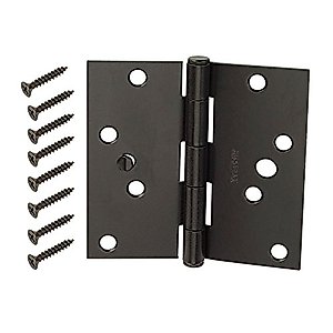 Everbilt 4 in. Oil-Rubbed Bronze Square Corner Security Door Hinges Value Pack (3-Pack)