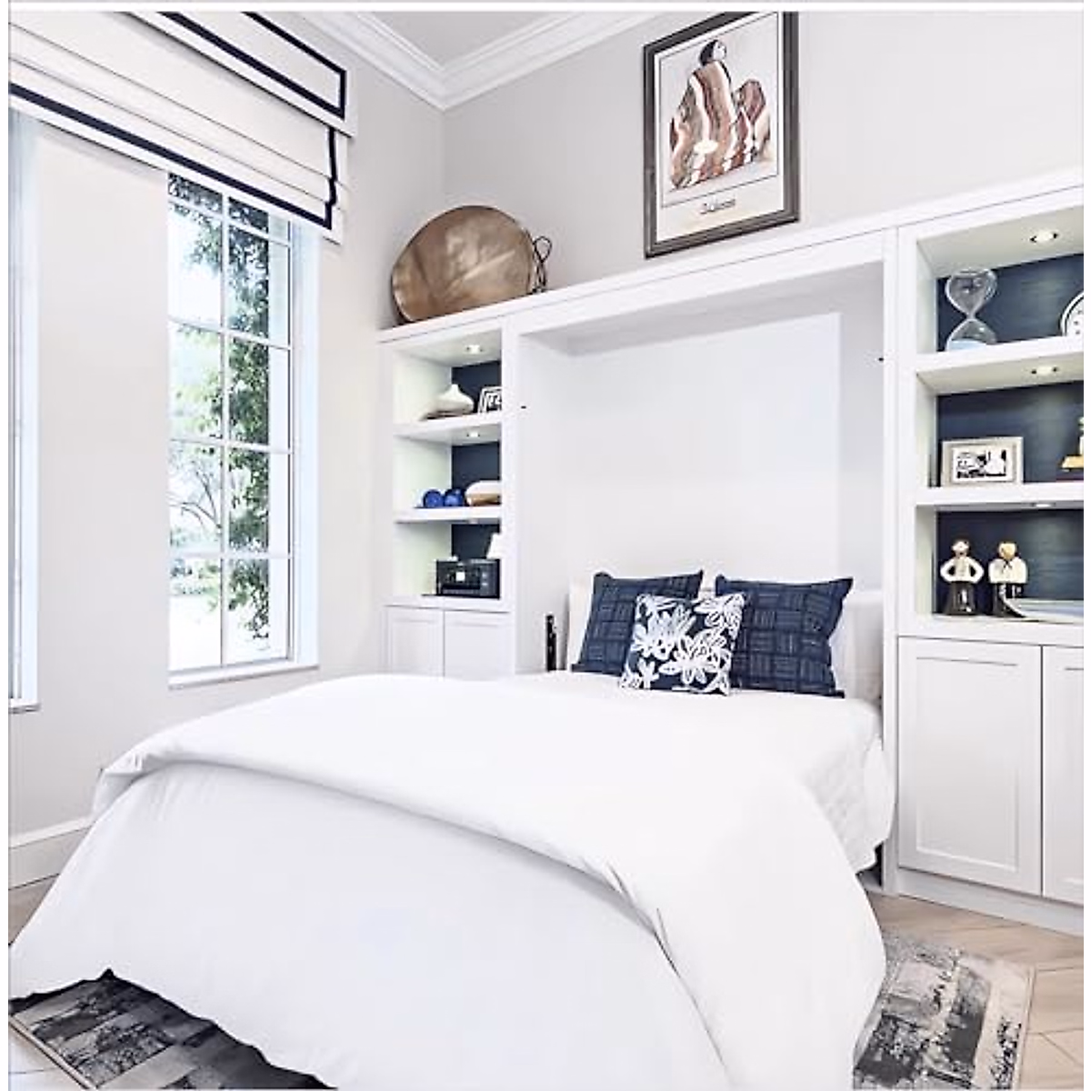 Tlongxia Murphy Bed Kit DIY Hardware with Coarse Gas Bumper Spring Frame Mattress Concealed for Semi-Automatic Foldable Cabinet Closet Bed Room Study Easy to Install (Vertical, Full)