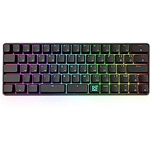 MDYYD Mechanical Gaming Keyboard Switch RGB Mechanical Gaming Keyboard USB-C Wired Split-Spacebar Hot-swappable Wired Computer Keyboard (Color : Black, Size : Red Switch)