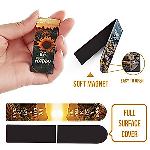 Magnetic Bookmarks,46PCS Inspirational Slogan Nature Scenery Pattern Bookmarks, Encourage Yourself Book Mark for Book Lovers,Women, Man, Kids,Gift, Tudents, Teachers, School, Home(2.4 x 1 inch)