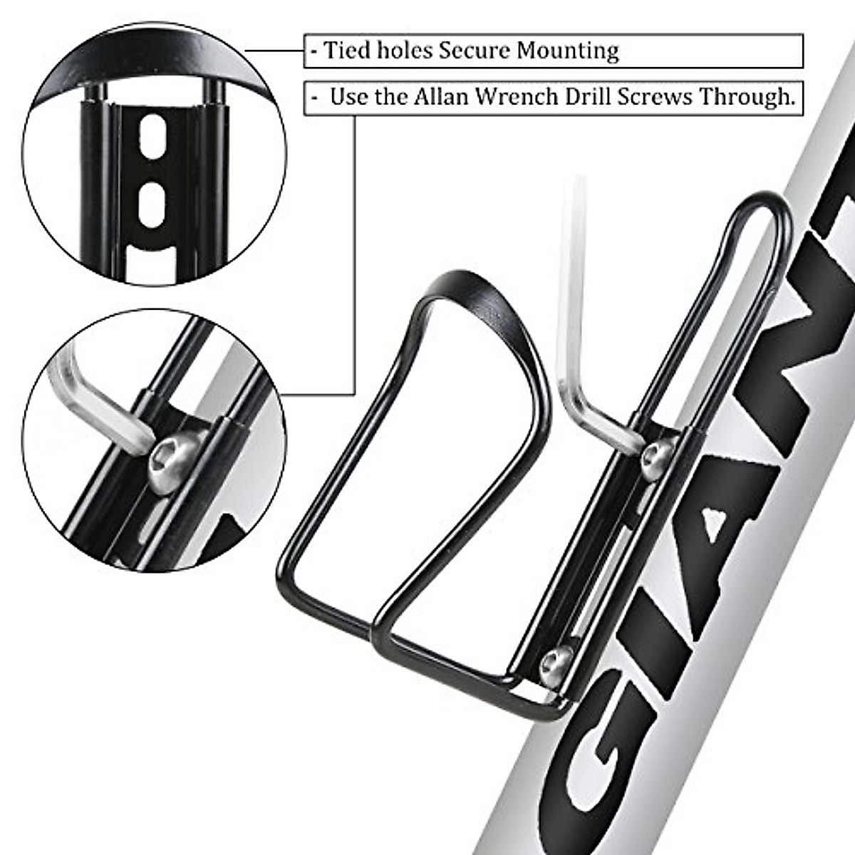 Water Bottle Cage - Lightweight Alloy Aluminum Water Bottle Holder for Bike - 2 Pack Bicycle Water Bottle Holder Brackets – Water Bottle Mount for MTB Bike, Road Bike - Easy to Install