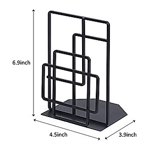 SRIWATANA Book Ends Heavy Duty, Decorative Black Bookends for Shelves, Window Lattice Design