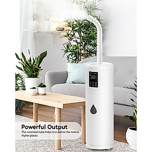 Ultra Large Humidifiers for Bedroom, 17L/4.5Gal Tower Humidifiers for Large Room 2000 sq ft, Cool Mist Humidifier with Extension Tube for Home School Office Commercial Greenhouse Plants Warehouse
