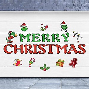 Garage Door Christmas Decorations - 24 PCS Christmas Garage Door Magnets Decorations, Magnetic Garage Door Murals, Cute Christmas Ornaments for Car Refrigerator Home Party Indoor Outdoor