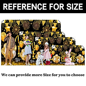 Swepuck 72x43inch Fabric Welcome Home Photography Backdrop Black Gold Family Reunion Background We Missed You So Much Party Decorations Banner Photo Shoot Props