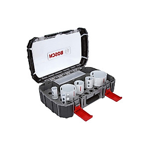Bosch 2608594190 9-Piece Set Electricians Set Bi-Metal Progressor Holesaws, 8% Cobalt Alloy, Diameter 19, 25, 38, 44, 68, 83)