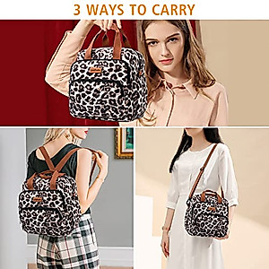 Castura Women Lunch Bag Insulated Convertible Backpack Lunch Tote Leopard