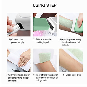 Roll-On Wax Cartridge for Hair Removal 100g Roller Depilatory Wax for Body Legs Arms Armpit Bikini Hair Removal Professional or Home Uses(Tea Tree)